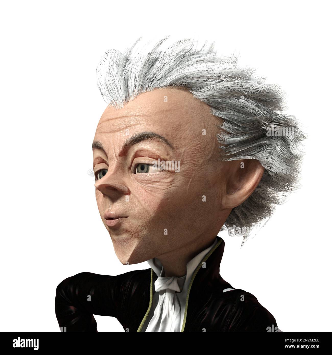 3D-illustration of a cute and funny cartoon earl vampire with a very ...