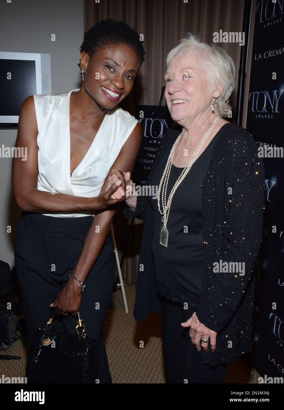 Actress Adina Porter (L) and Barbara Tarbuck attend the "Broadway To ...