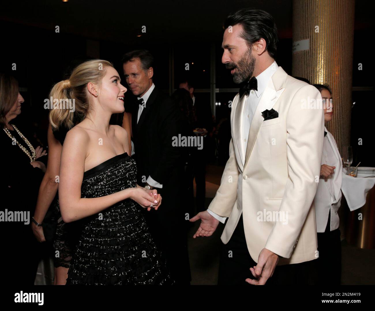 EXCLUSIVE - Kiernan Shipka, left, and Jon Hamm attend AMC's Black & Red ...