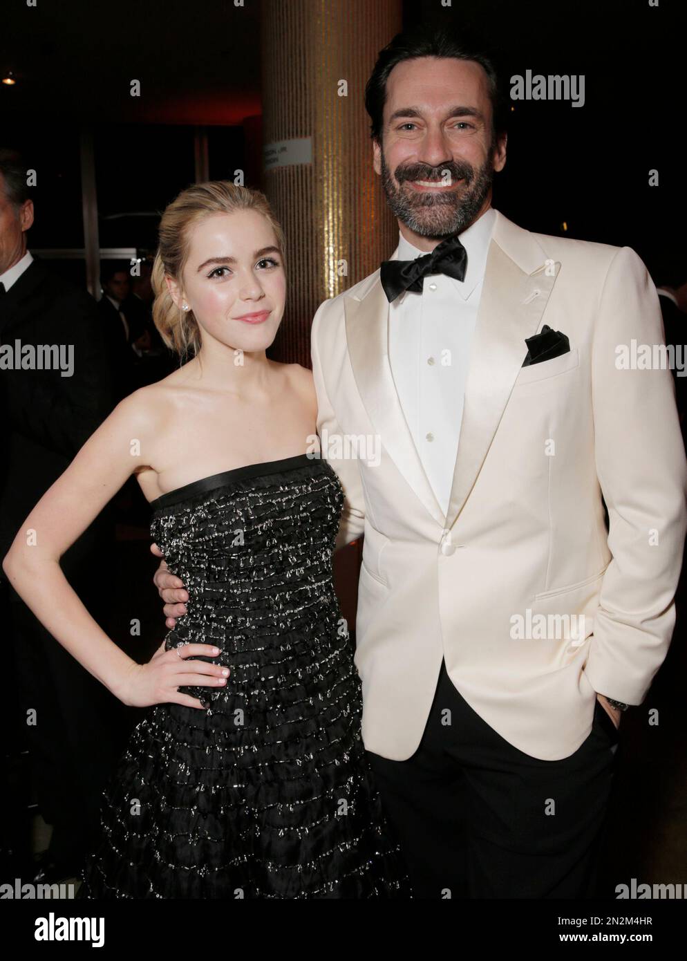 EXCLUSIVE - Kiernan Shipka, left, and Jon Hamm attend AMC's Black & Red ...