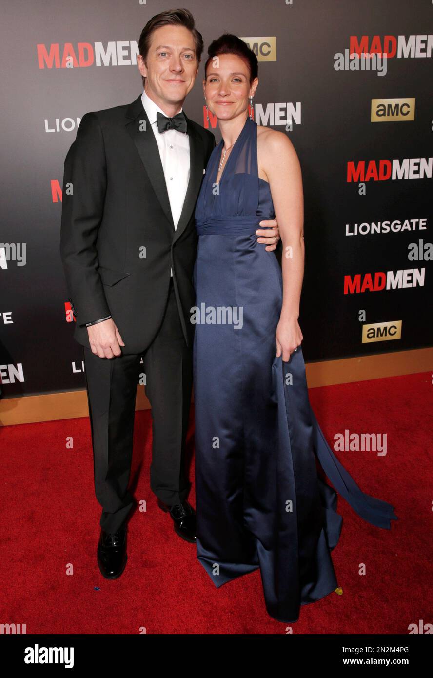Kevin Rahm, left, and Amy Lonkar Rahm arrive at AMC's Black & Red Ball ...