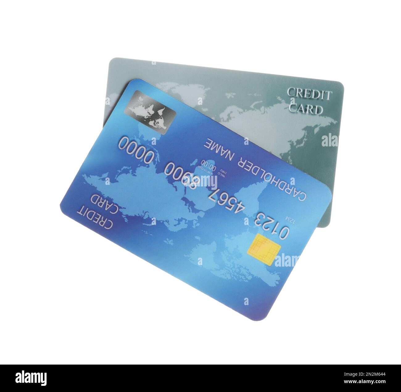 Different plastic credit cards on white background Stock Photo - Alamy