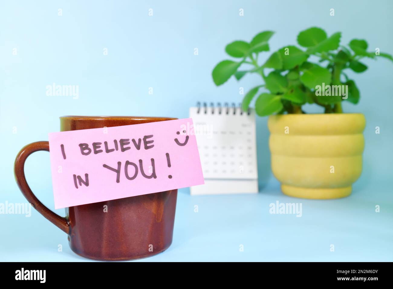 I believe in you words of encouragement and trust concept. Selective ...