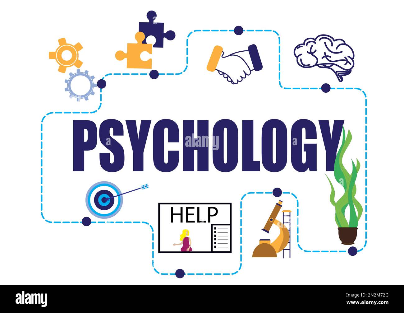 Scheme with different images dedicated to psychology Stock Photo - Alamy