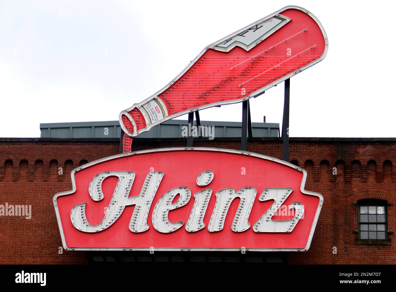 This is a neon Heinz ketchup sign on the side of the Senator John Heinz ...