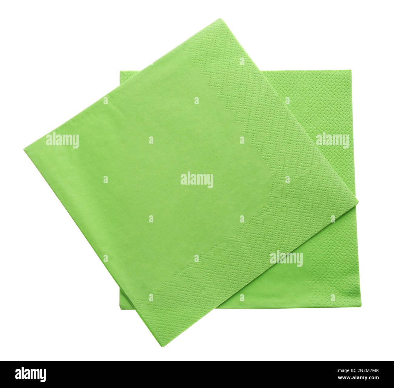 Green clean paper tissues on white background, top view Stock Photo - Alamy