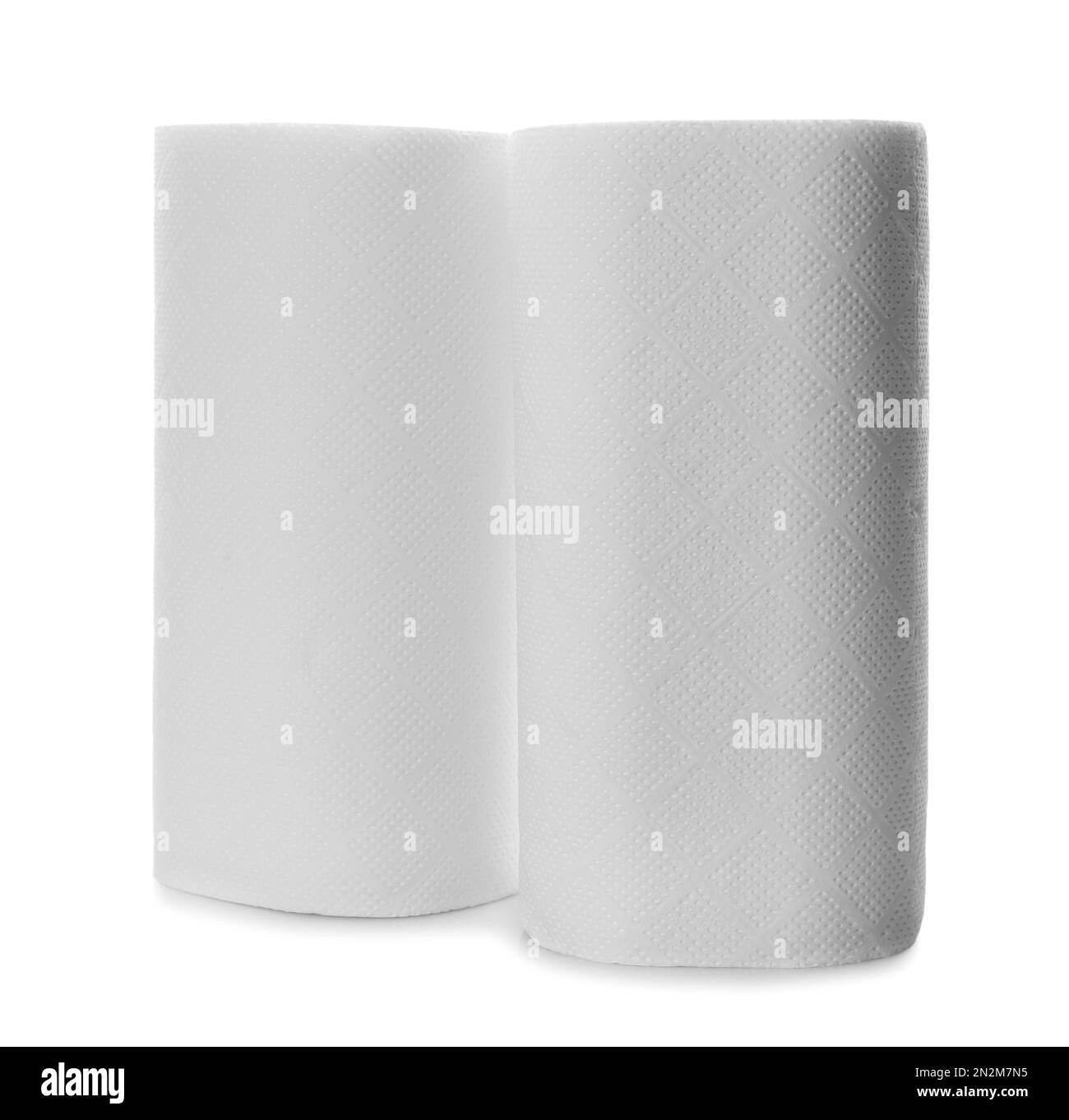 Rolls of paper tissues on white background Stock Photo - Alamy