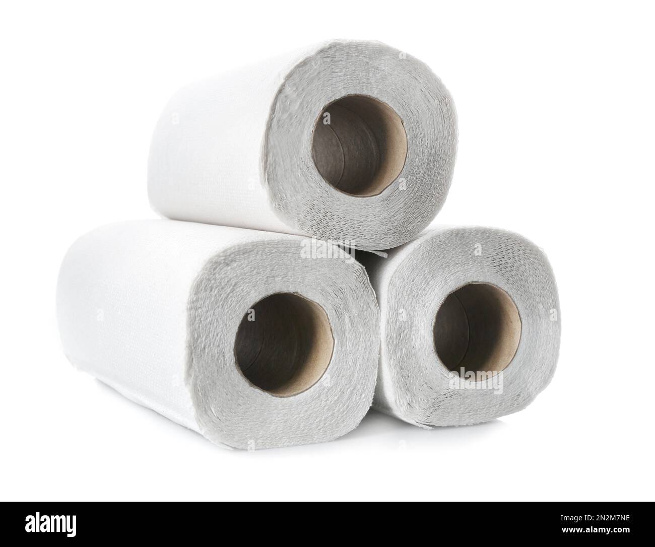 Rolls of paper tissues on white background Stock Photo - Alamy