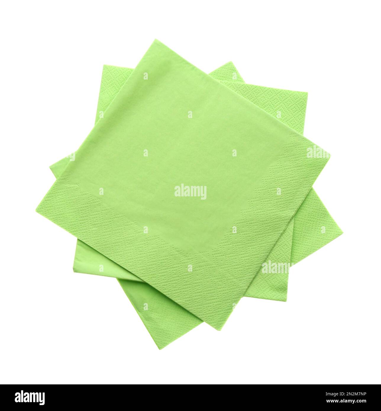 Green clean paper tissues on white background, top view Stock Photo - Alamy