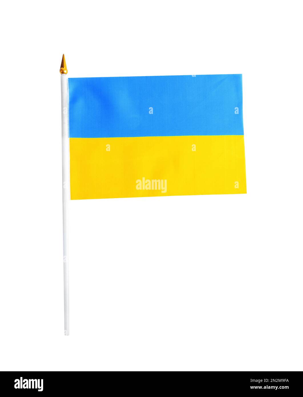 National flag of Ukraine isolated on white, top view Stock Photo - Alamy