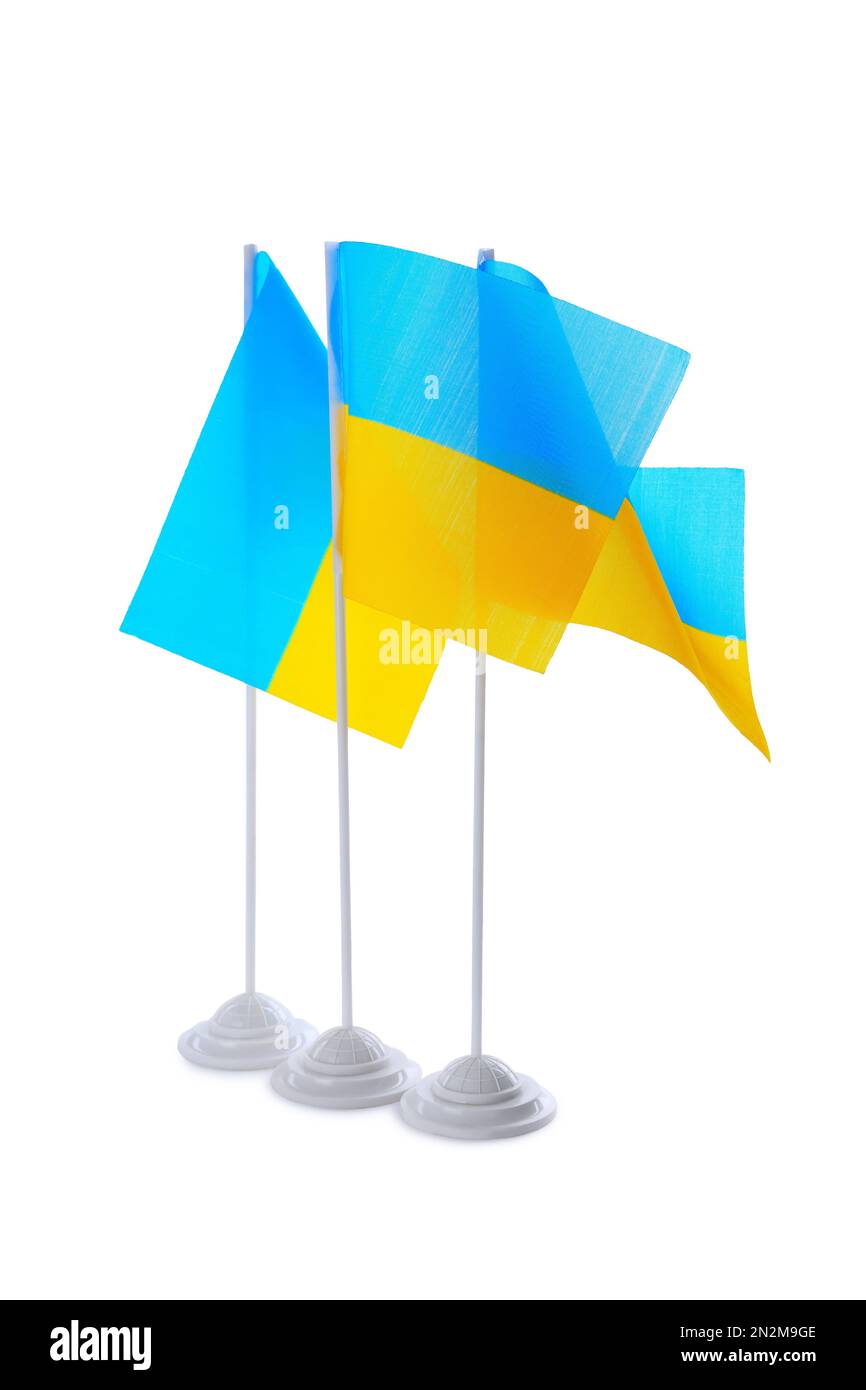 National flags of Ukraine isolated on white Stock Photo - Alamy
