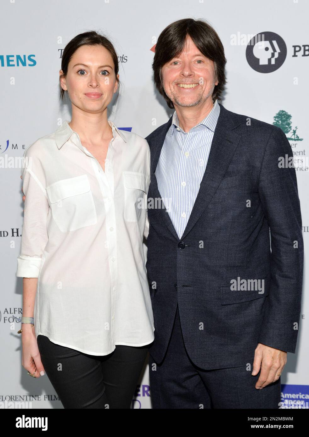 Executive producer Ken Burns poses with his daughter Lilly Burns at a ...