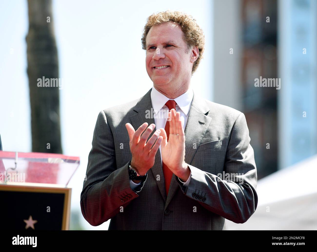 Actor Will Ferrell is pictured during a ceremony awarding him a star on ...