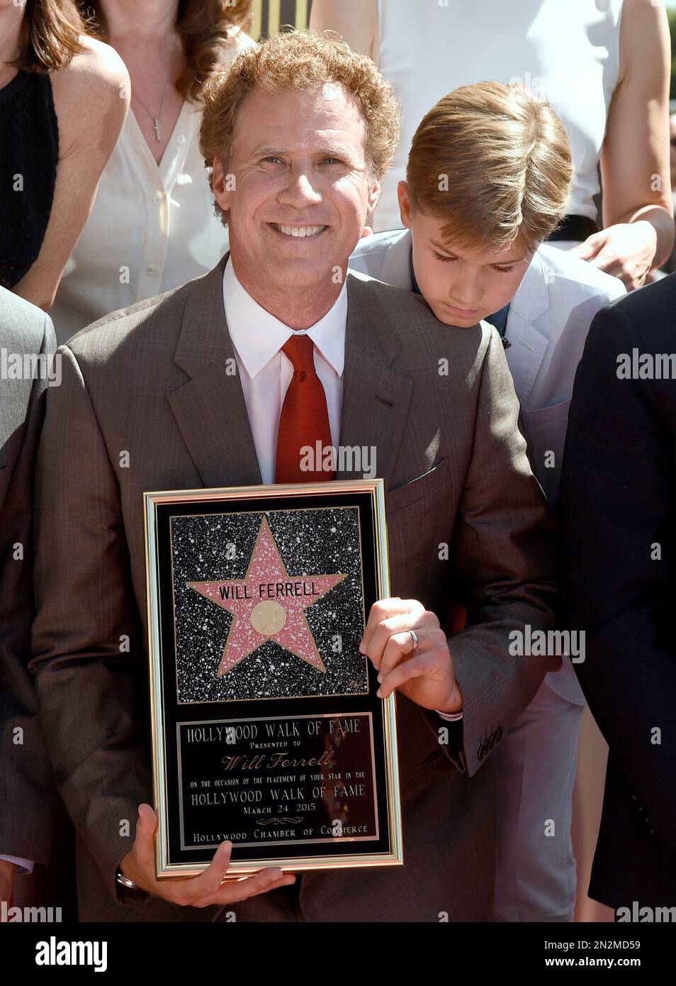 Will Ferrell poses alongside his new star on the Hollywood Walk of Fame ...
