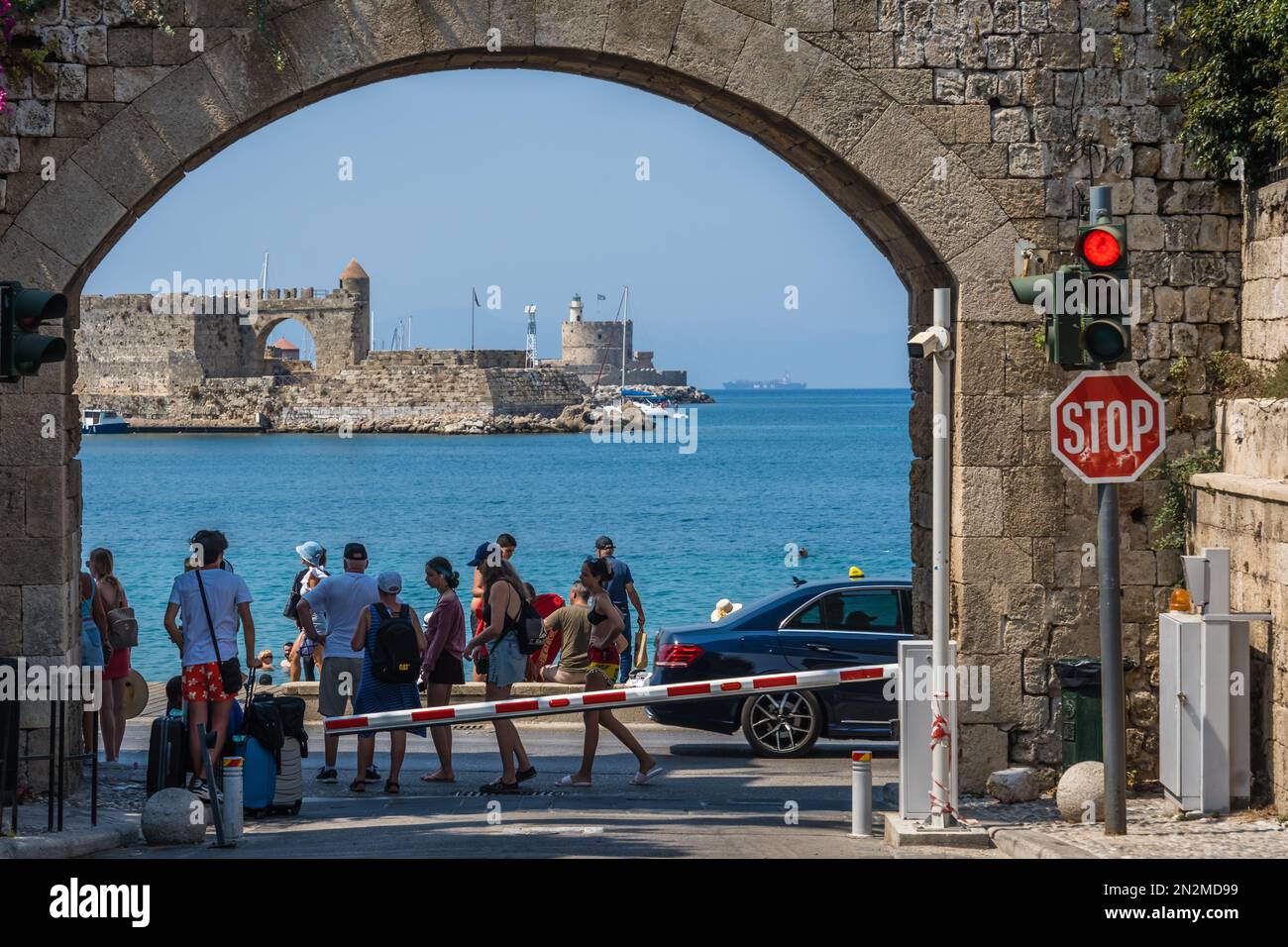 Rodos, Greece - August 2022 : View of the Virgin Mary`s Gate of Rodos ...