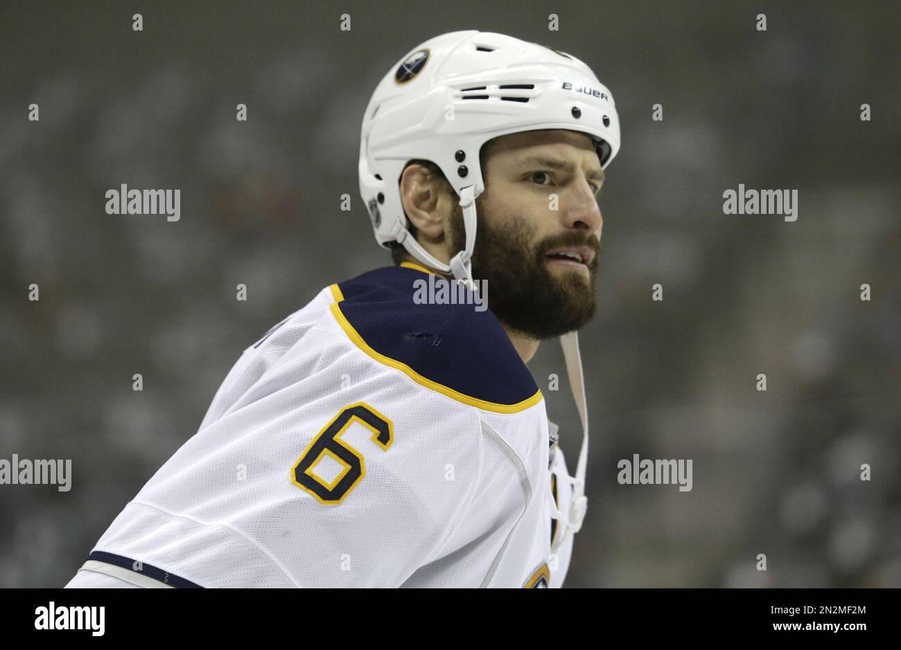 Buffalo Sabres defenseman Mike Weber (6) skates the ice during during ...