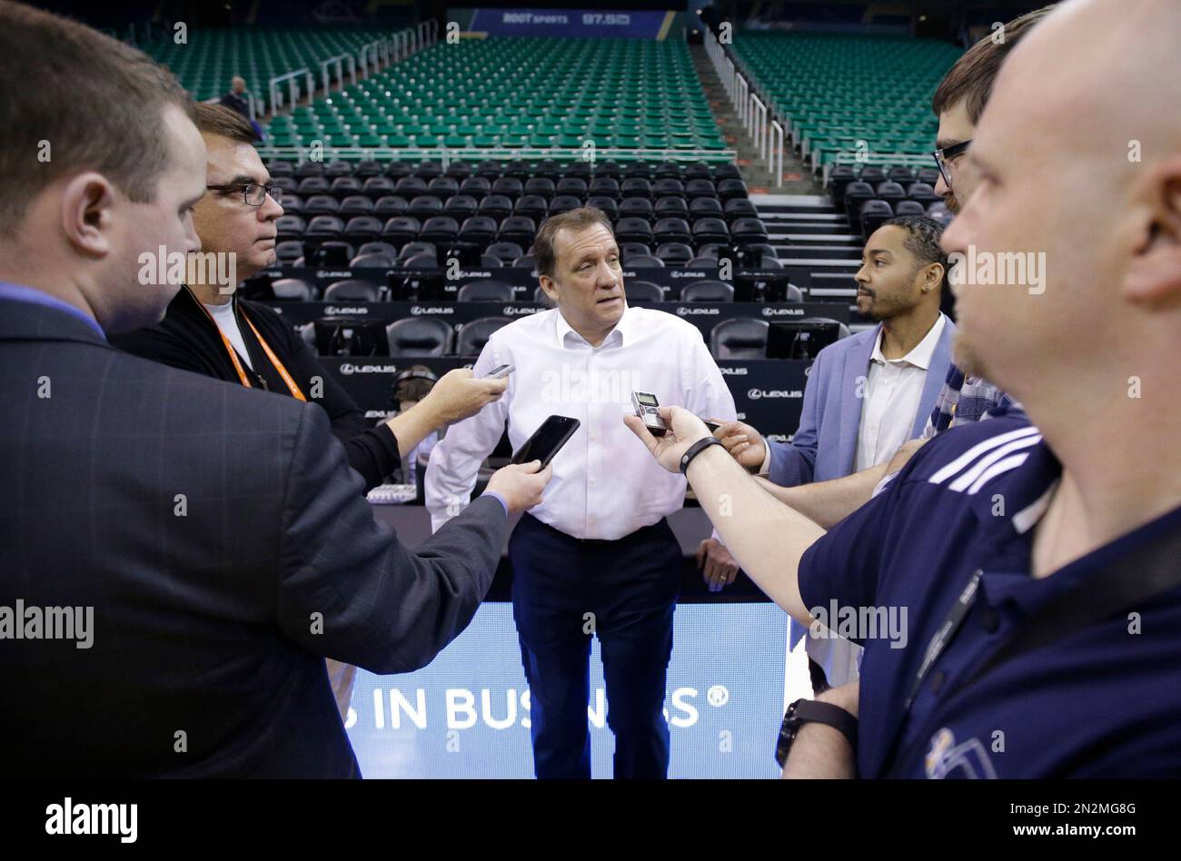 Minnesota Timberwolves head coach Flip Saunders speaks with reporters ...