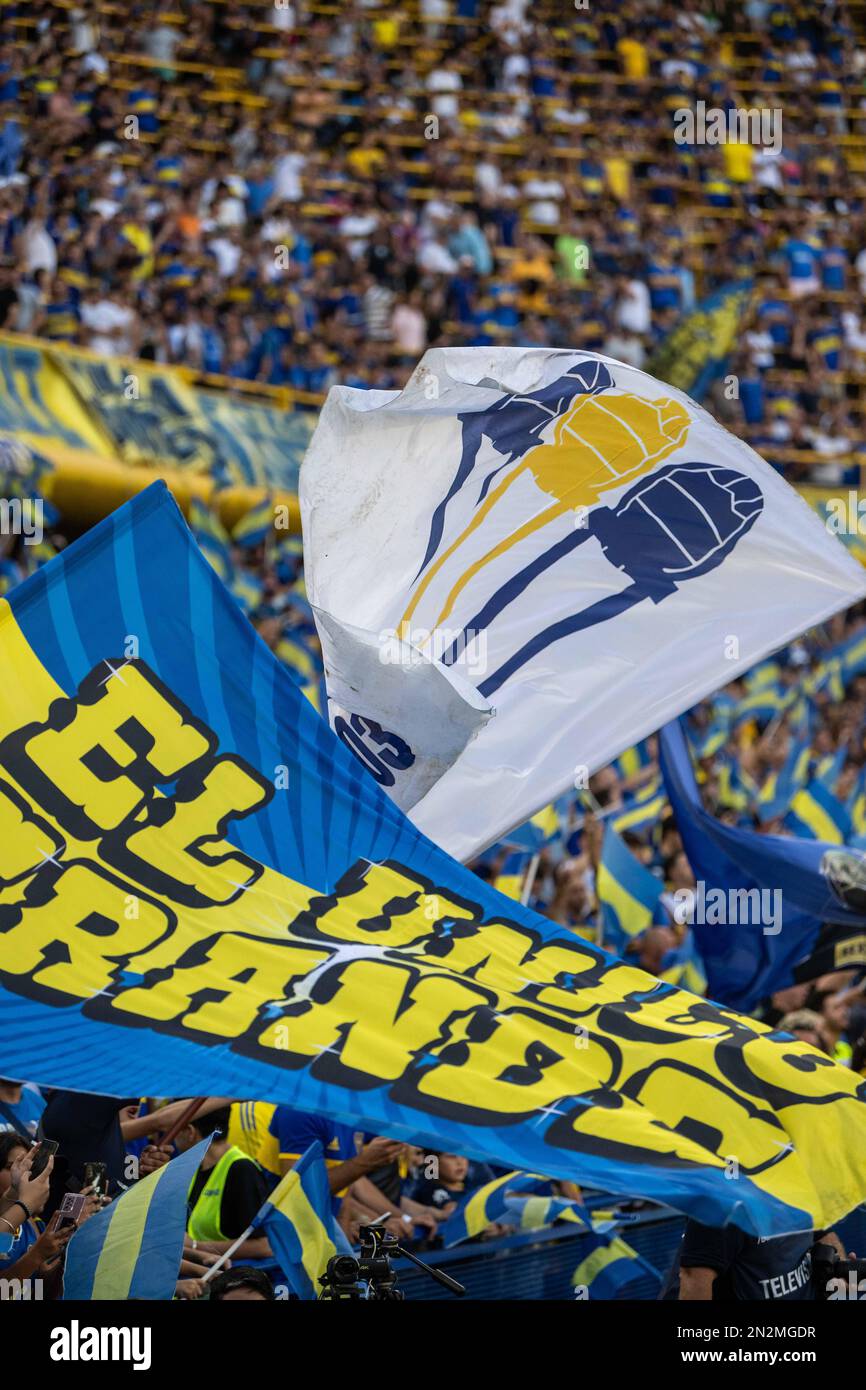 Argentina, Buenos Aires, 05 February 2023: fans of Boca Juniors with ...