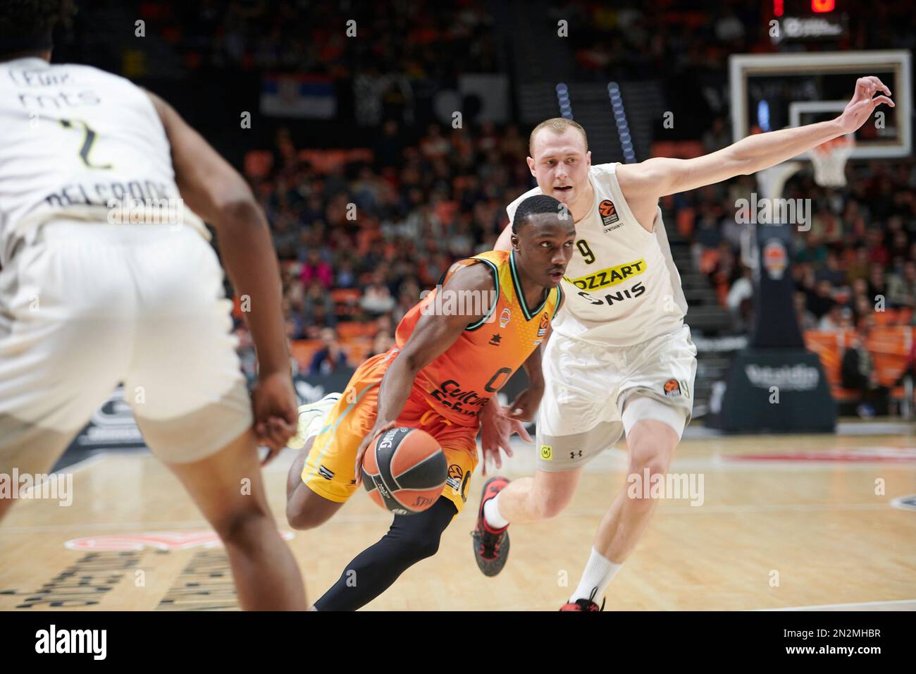Jared Harper of Valencia basket (L), Alen Smailagic (Partizan Mozzart ...