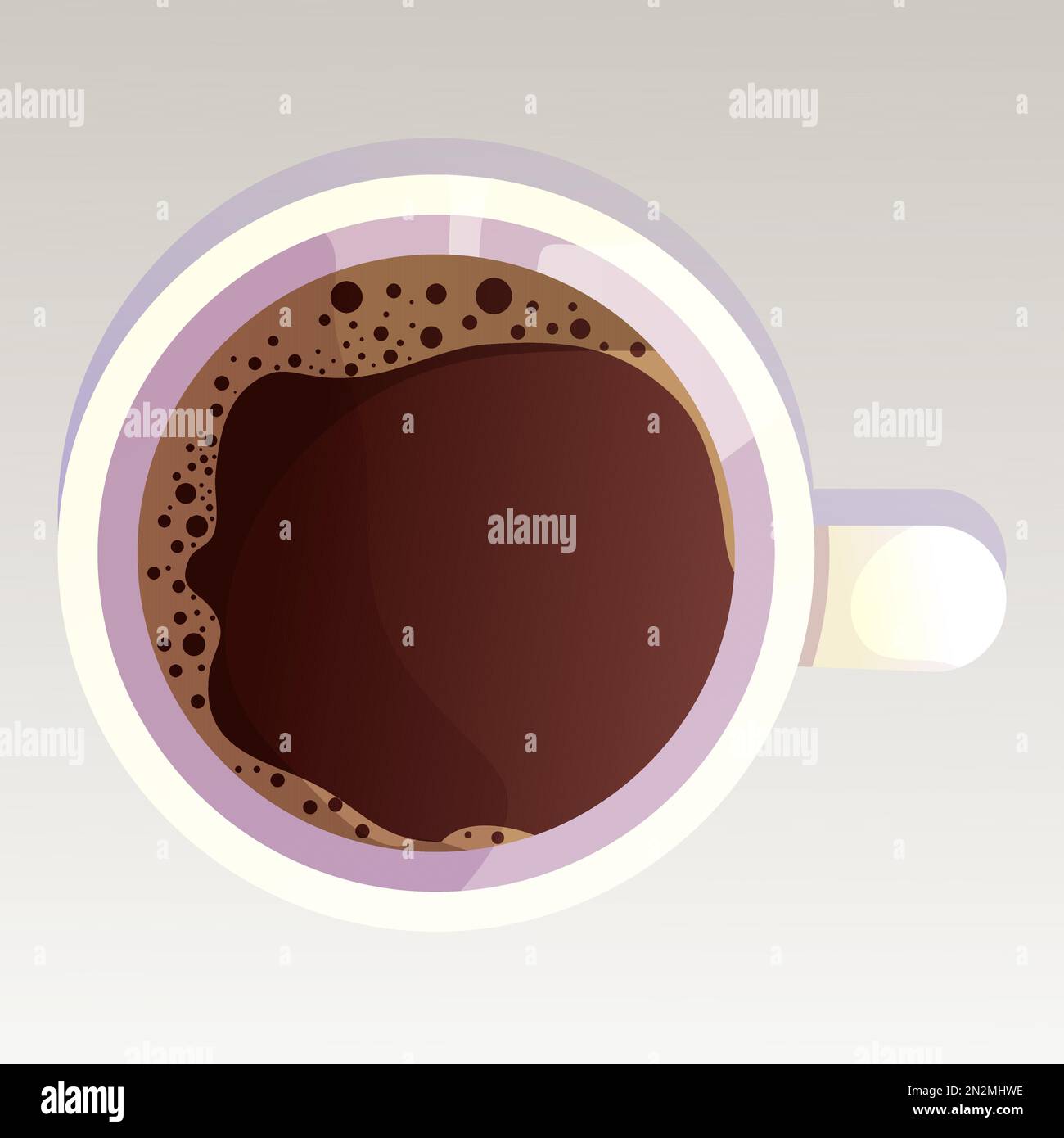 Coffee cup, beverage with caffeine, cappuccino in mug top view in ...