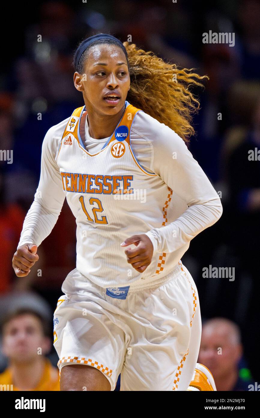 Tennessee forward Bashaara Graves (12) runs up court in the first half ...