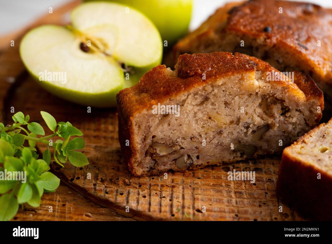 Delicious sponge cake with apple Stock Photo - Alamy