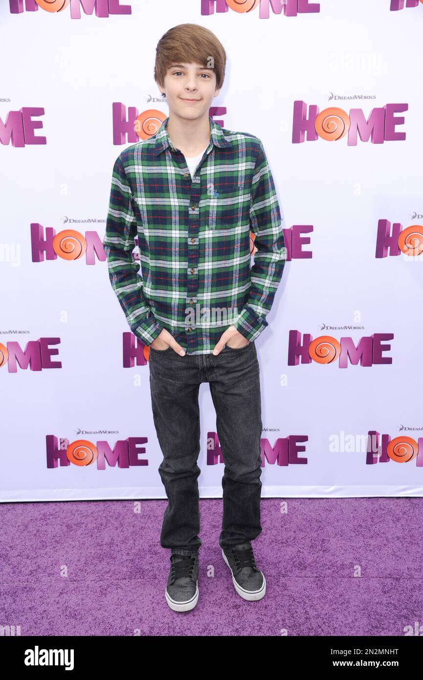 Corey Fogelmanis arrives at the LA Premiere Of "Home" held at the ...