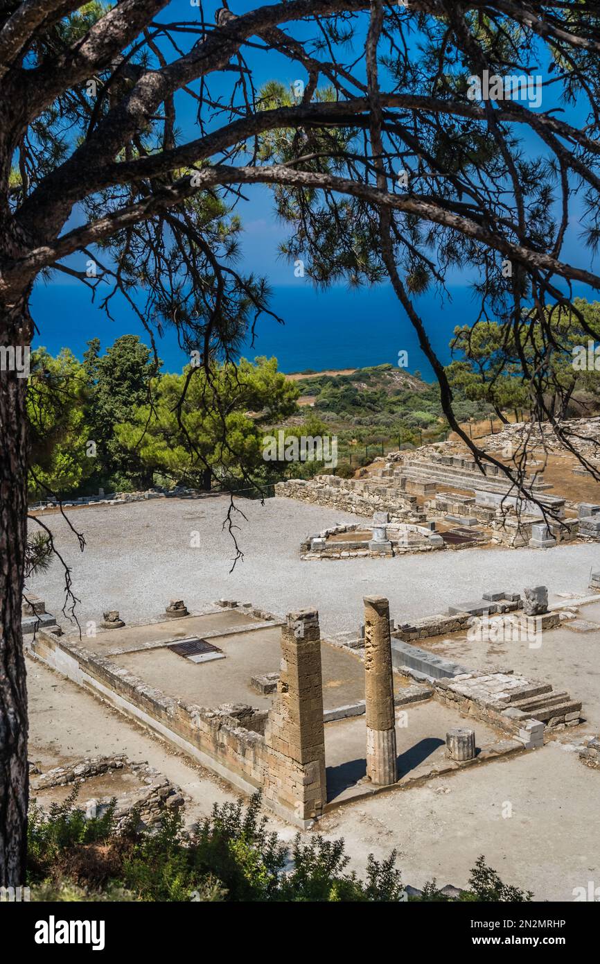 Archaeological site with Ruins of Ancient Kamiros, Rhodos Island ...