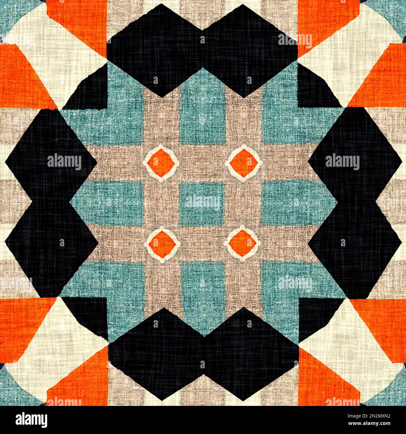 Quilted Americana geo seamless pattern. Cottagecore all over retro ...