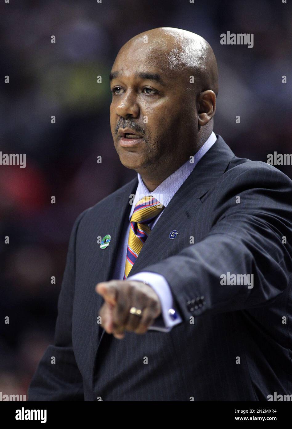 Georgetown coach John Thompson III gestures from the bench during the ...