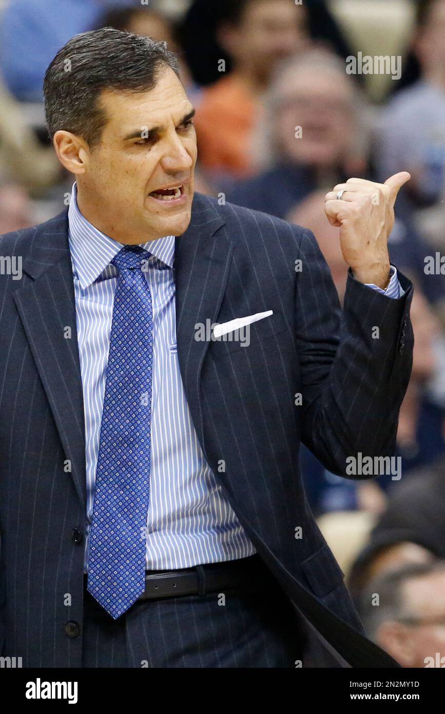 Villanova head coach Jay Wright works court side against North Carolina ...