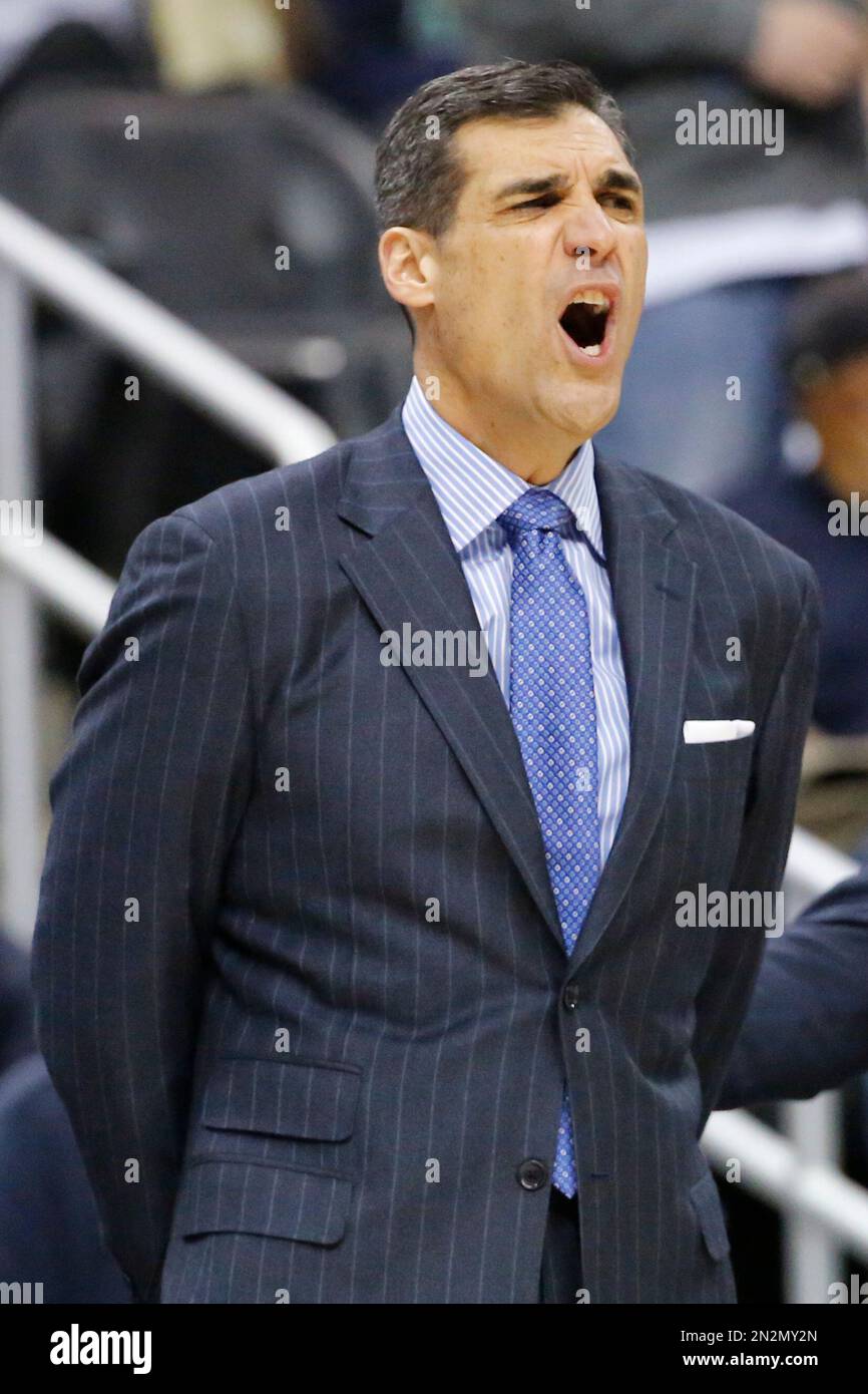 Villanova head coach Jay Wright works court side against North Carolina ...