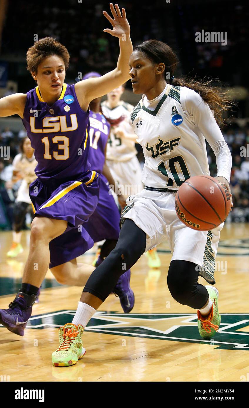 South Florida Bulls guard Courtney Williams (10) controls the ball ...