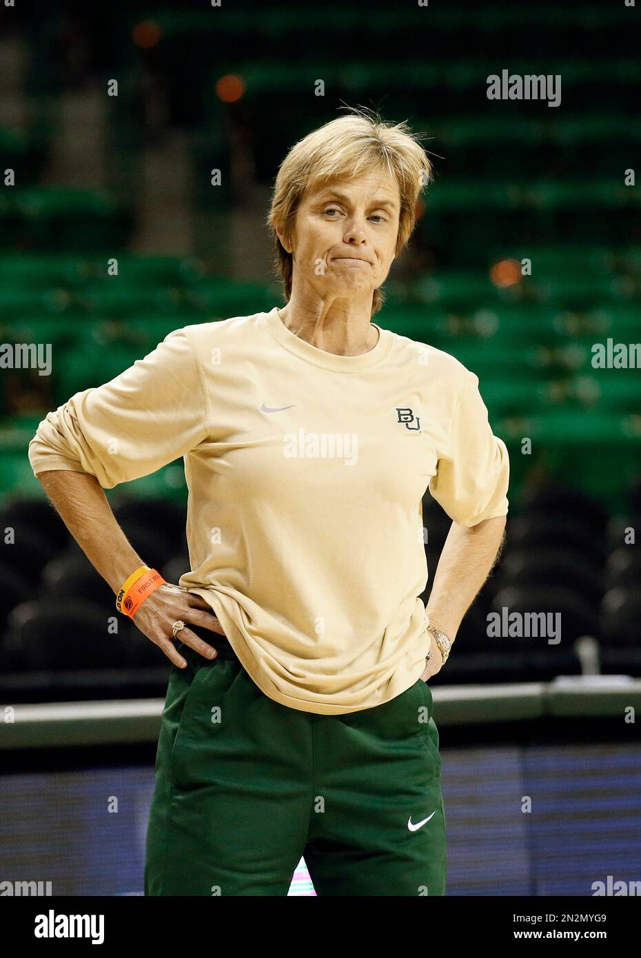 Baylor head coach Kim Mulkey watches as her team practices for the ...