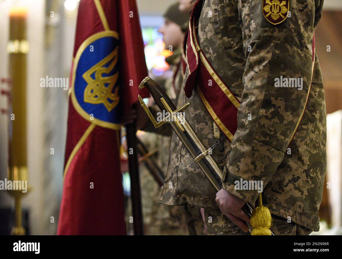 Non Exclusive: KYIV, UKRAINE - FEBRUARY 06, 2023 - Guard of Honor are ...