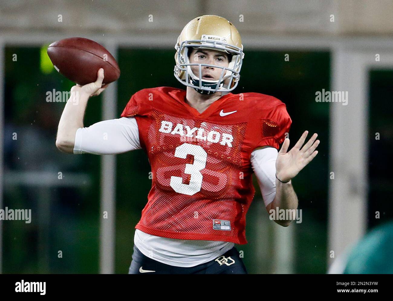 Baylor quarterback Jarrett Stidham throws during a NCAA college ...