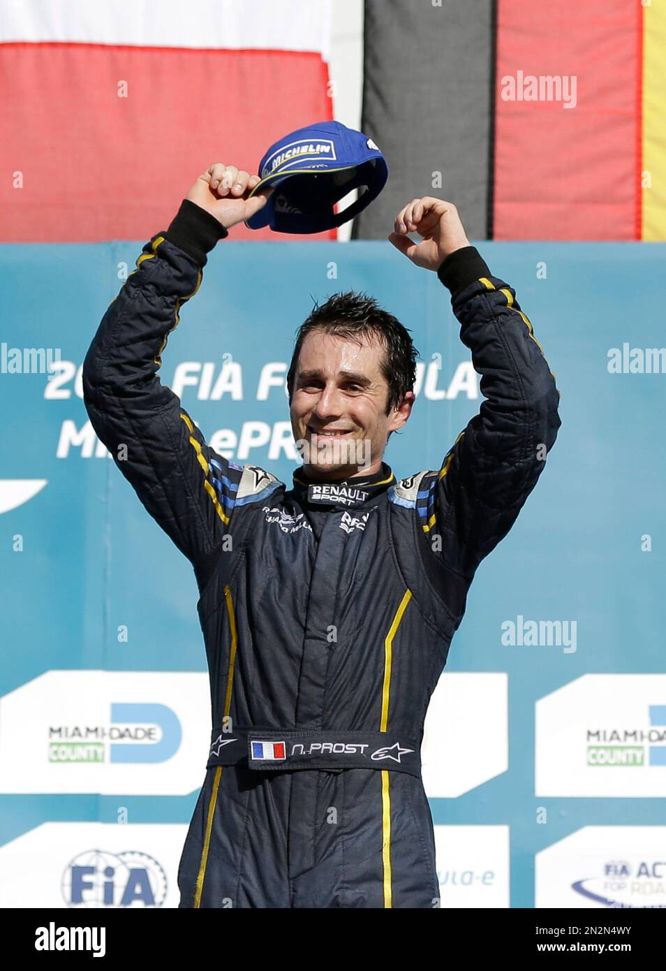Nicolas Prost with the E. Dams Renault team celebrates after winning ...