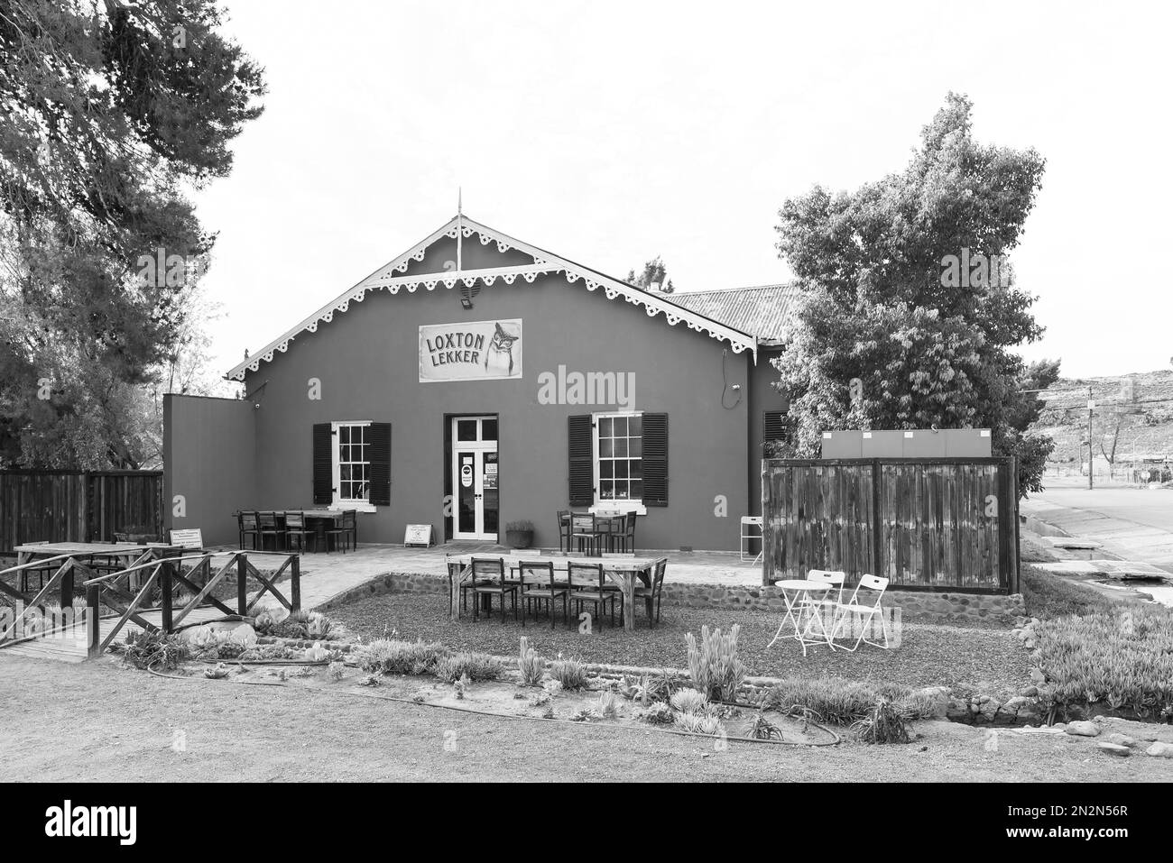 Loxton, South Africa - Sep 2, 2022: A street scene, with a coffee shop ...