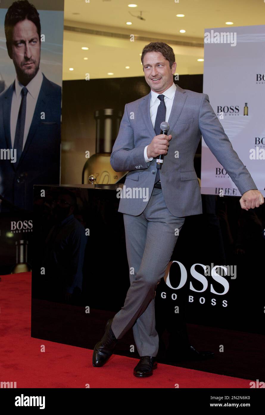 Scottish actor Gerard Butler makes an appearance for Hugo Boss at the ...