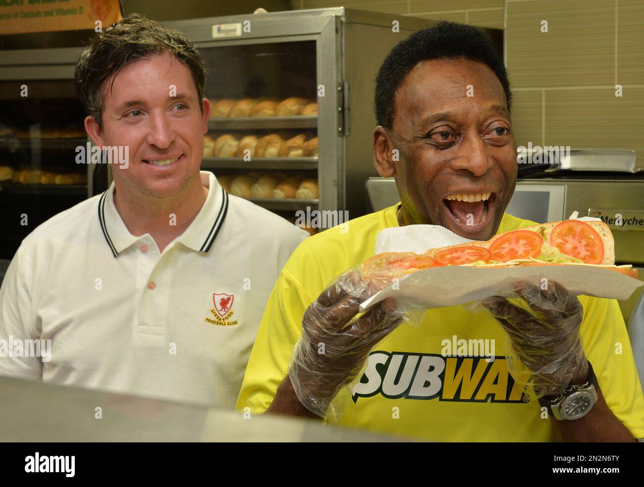 IMAGE DISTRIBUTED FOR SUBWAY - SUBWAY Global Ambassador Pelé, (right ...