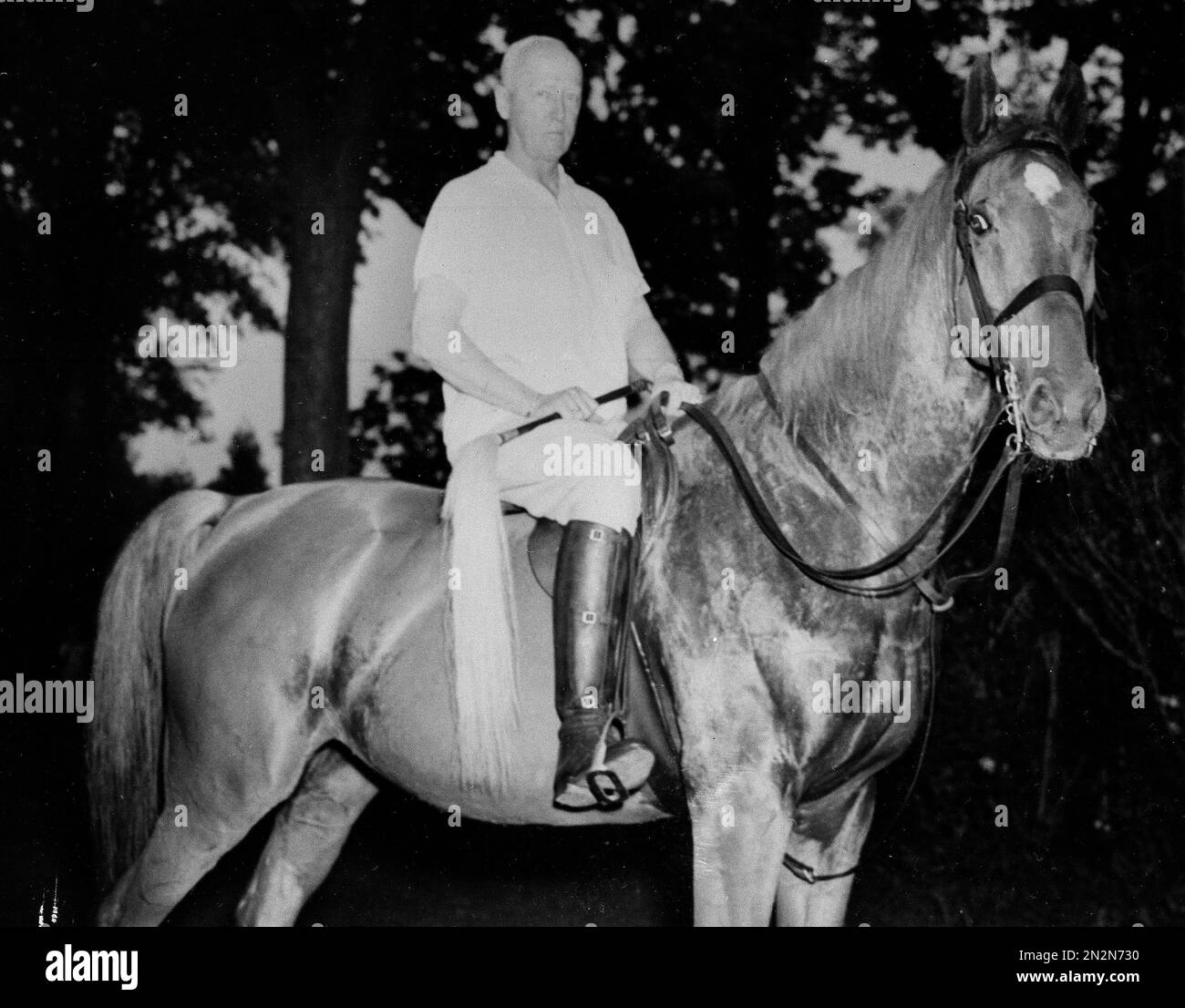 Gen. George S. Patton relaxes riding his horse at his Hamilton, Mass ...