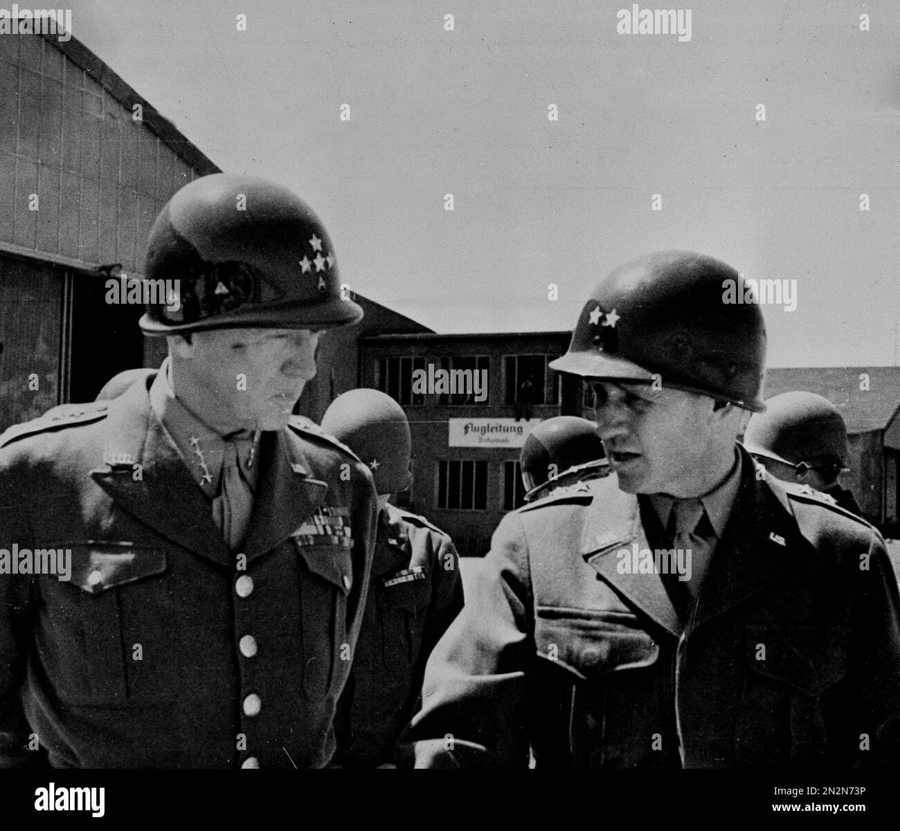 Gen. George S. Patton Jr., left, commander of the U.S. 15th Army, and ...