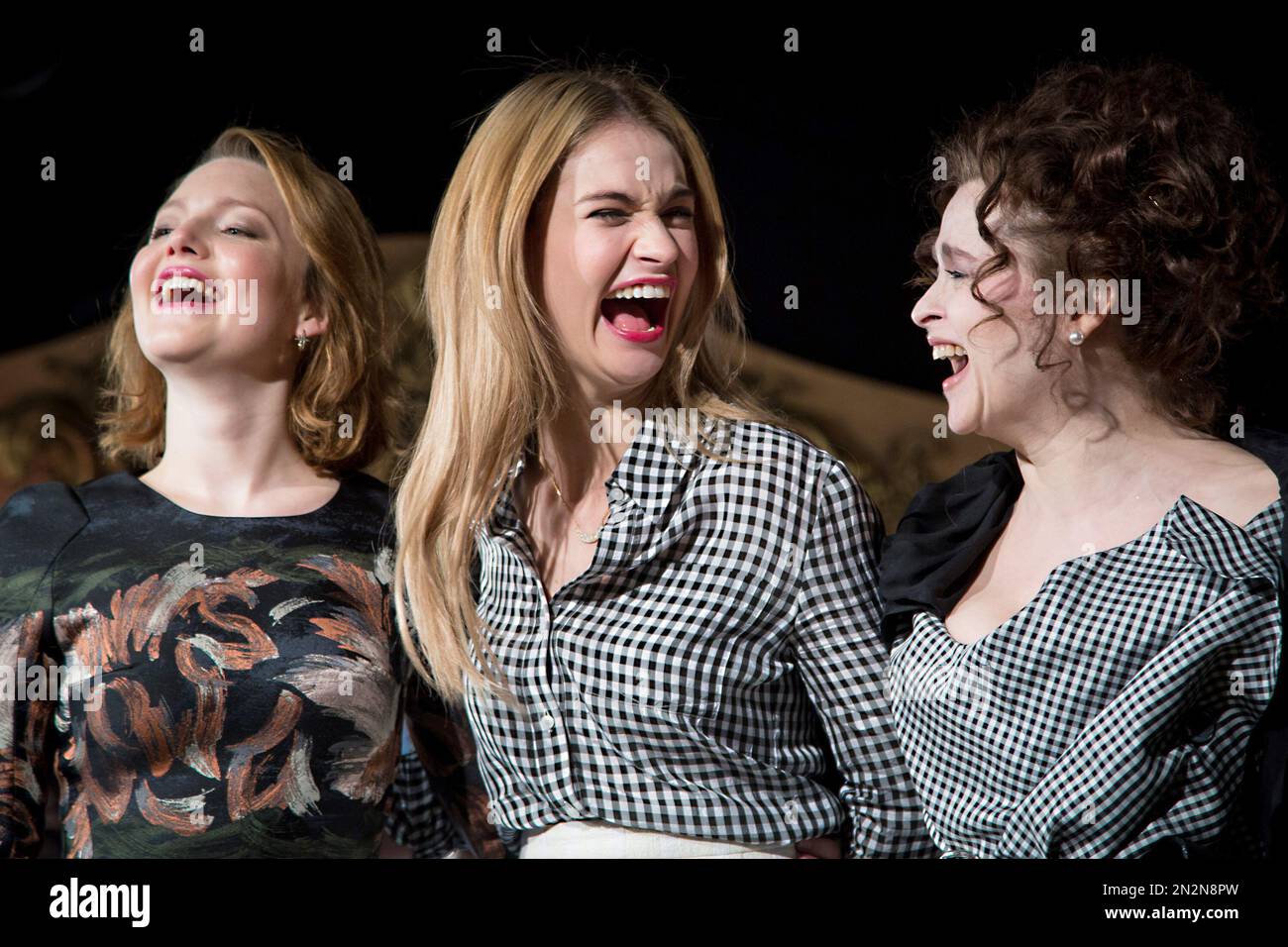 Actresses Holliday Grainger, Lily James and Helena Bonham Carter share ...