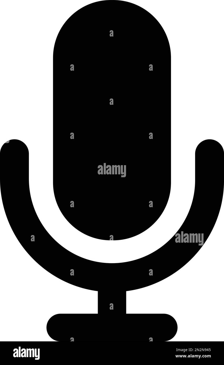 Microphone icon. Audio mic. Studio table microphone. Podcast radio symbol. Flat icon -vector ...