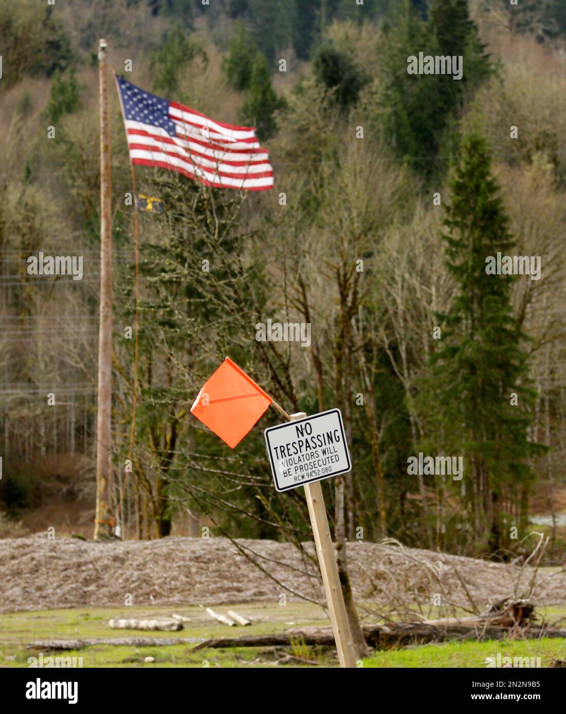 A roadside "No Trespassing" sign is shown Tuesday, March 17, 2015 in ...