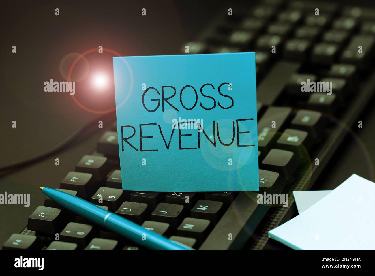 Hand writing sign Gross Revenue. Business showcase total value of ...
