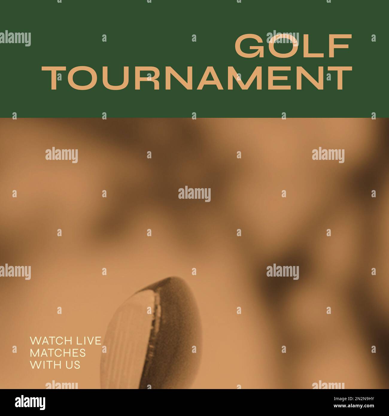 Square image of golf tournament with blurred background and green frame ...