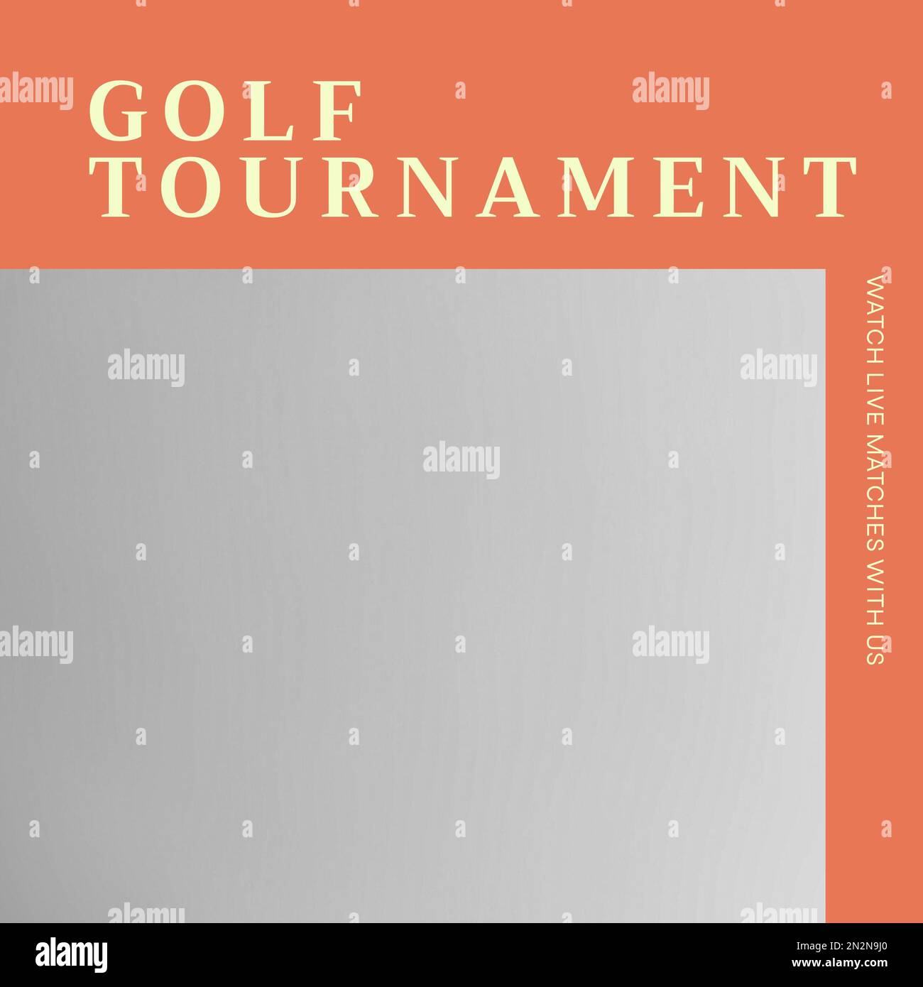 Square image of golf tournament with grey background and orange frame ...