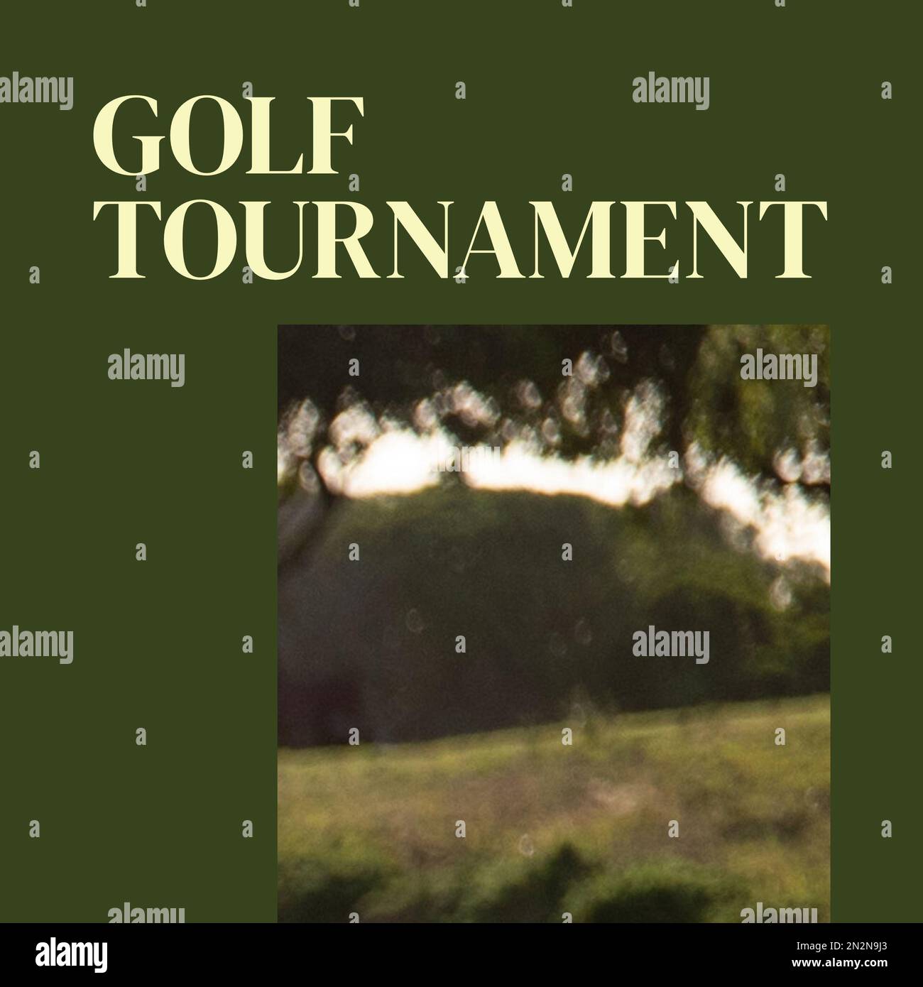 Square image of golf tournament over blurred background with green ...