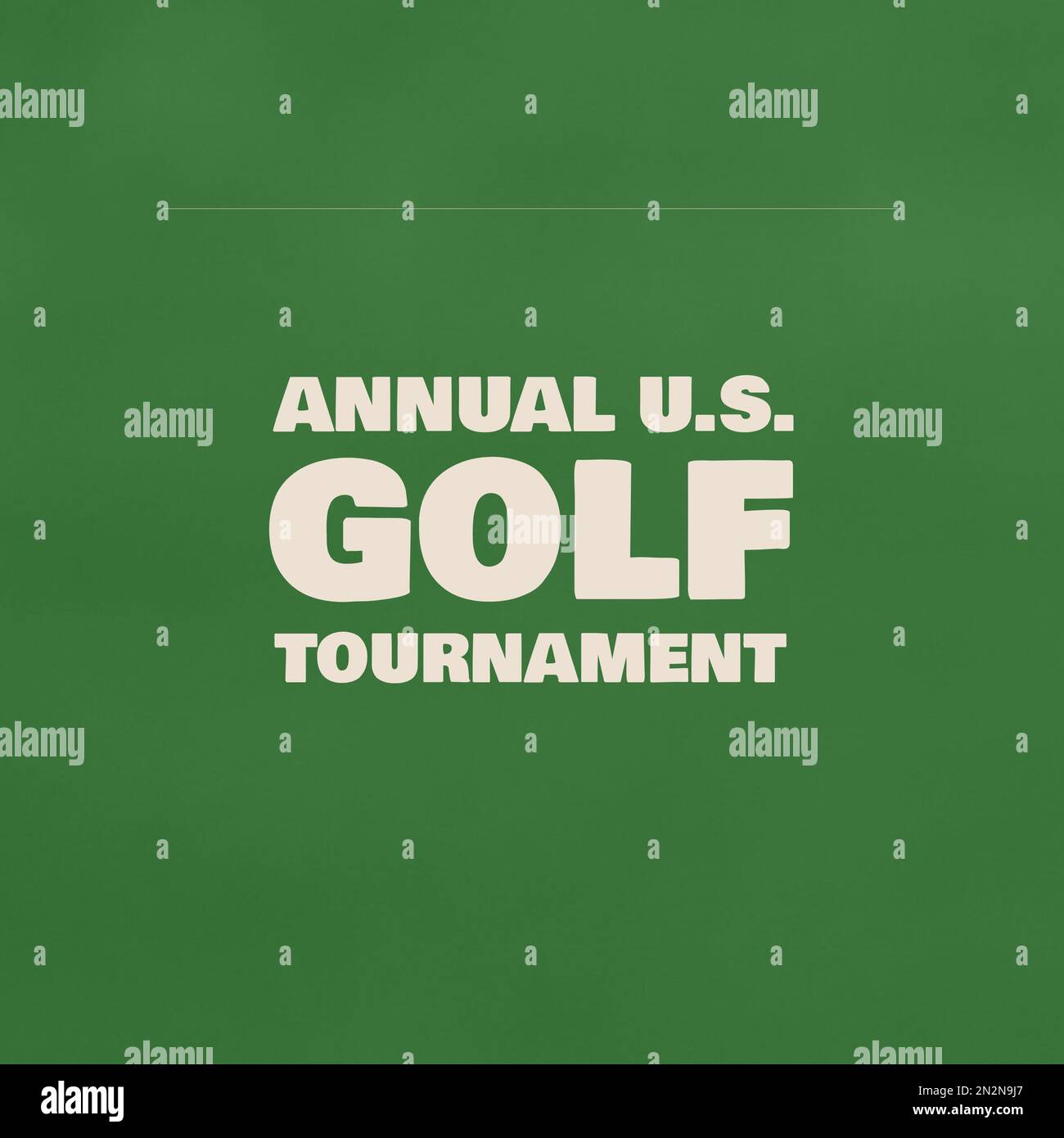 Square image of annual us golf tournament over green background Stock ...